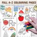 Alphabet A-Z 78 Pages Printable Coloring Pages, A4 Toddler Preschool ...