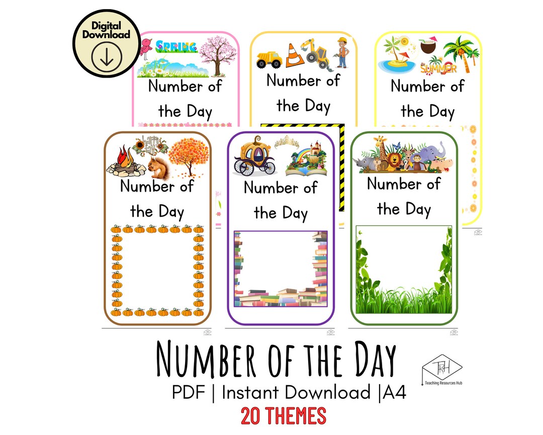 Number of the Day Posters/classroom Display 20 THEMES: Maths - Etsy