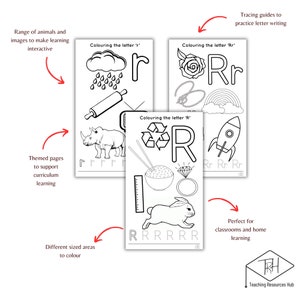 Phonics Alphabet Letter R Colouring Printable Coloring Pages A4 Toddler ...