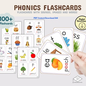 Phonics Flashcards ALL LEVELS - Printable Classroom Poster/table ...