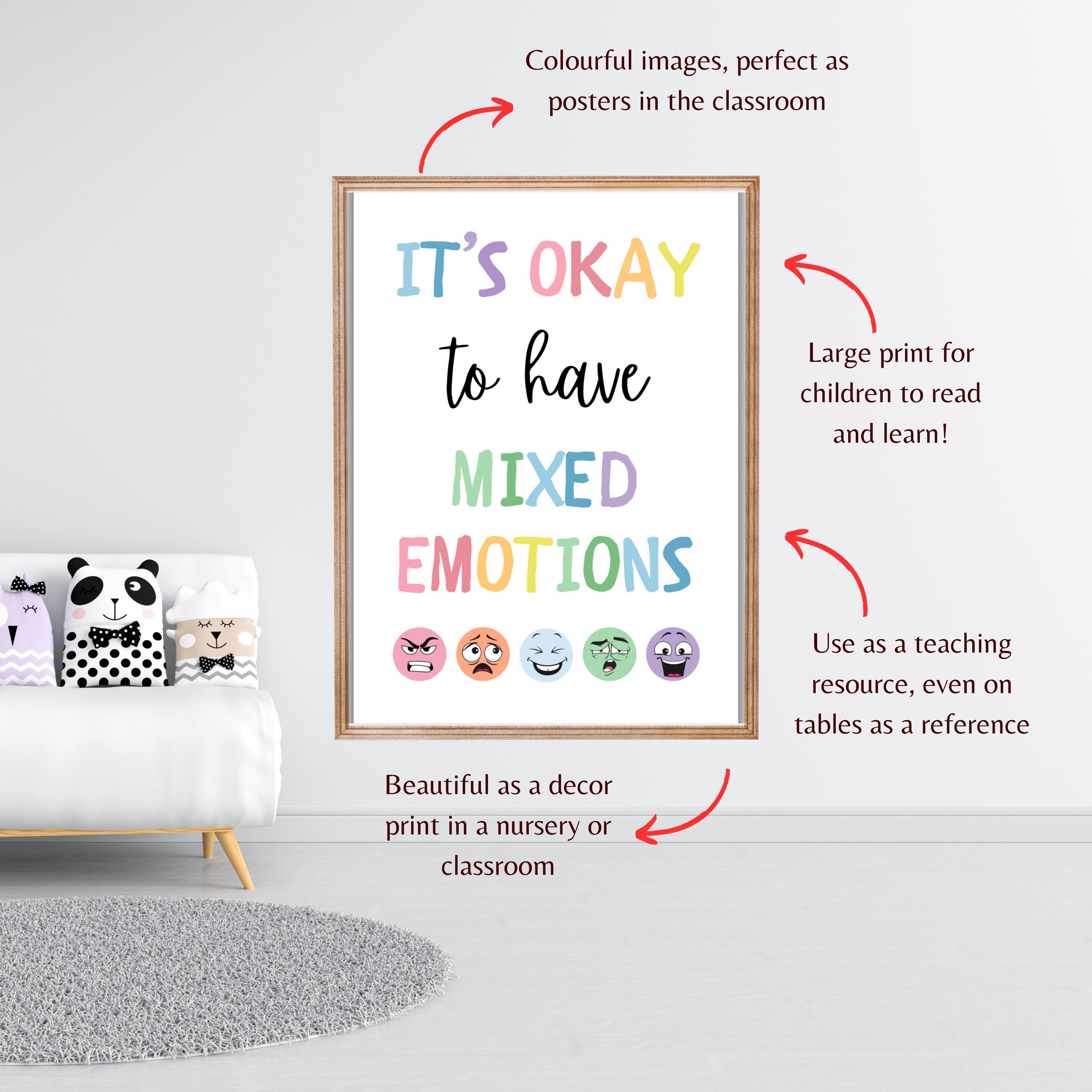 It's Okay to Have Mixed Emotions Poster, Classroom Decor, Calming ...