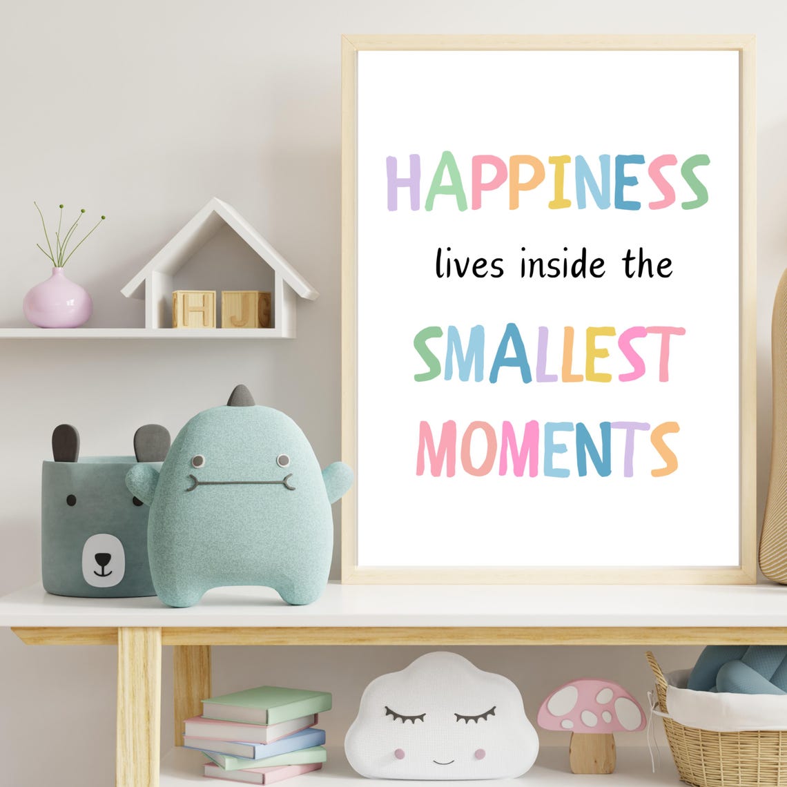 Happiness in Small Moments, Mental Health Poster, Daily Affirmation ...