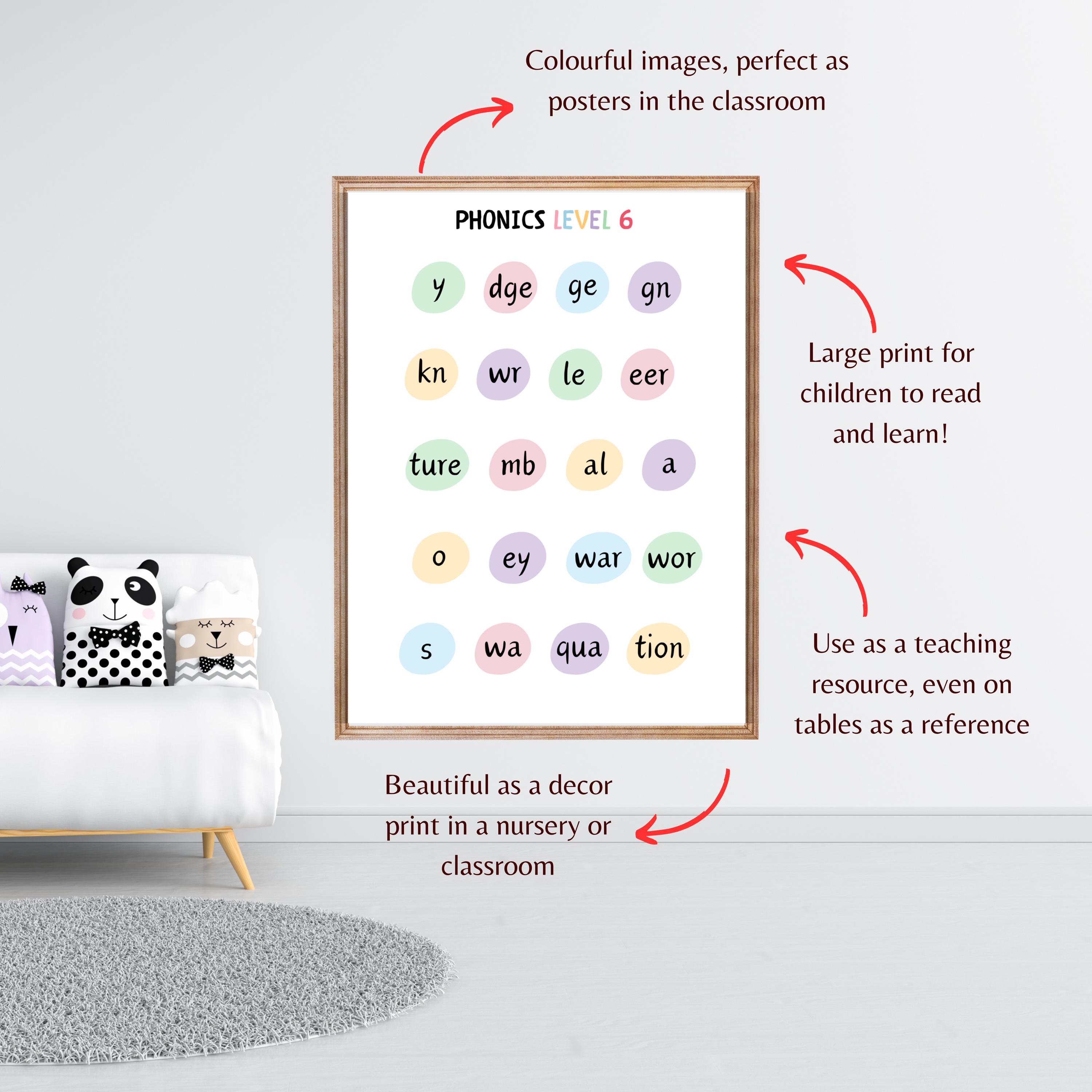 Phonics Level 6 Sounds Poster - Printable Classroom Poster, Homeschool ...