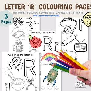 Phonics Alphabet Letter R Colouring Printable Coloring Pages A4 Toddler ...