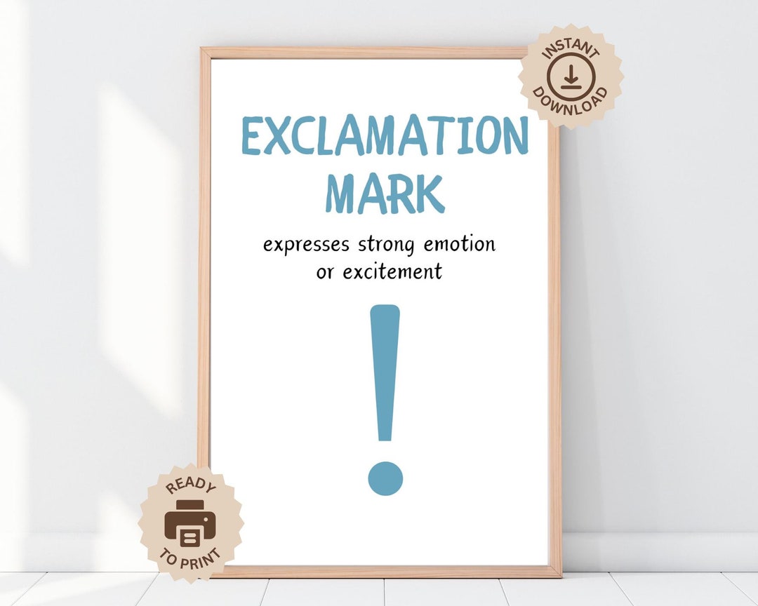 Exclamation Mark Punctuation Poster, English Classroom Decor ...