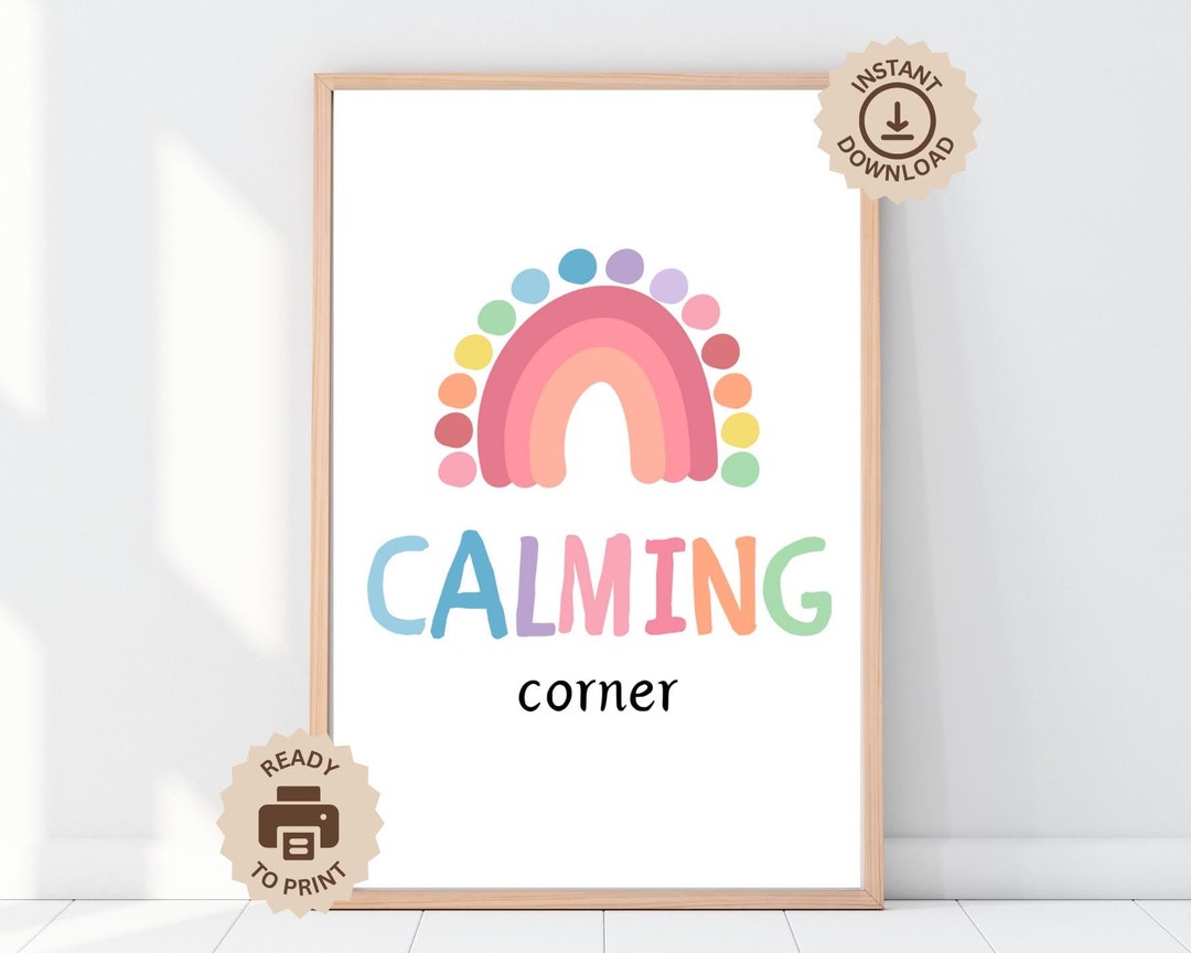 Calming Corner Poster, Classroom Decor Printable, Mental Health Poster ...