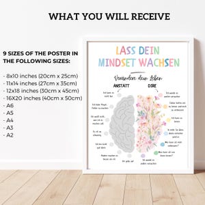 German Growth Mindset Poster, Printable Educational Office Poster, Lass ...