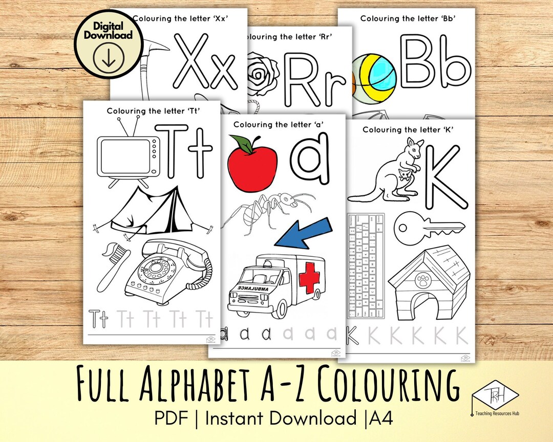 Alphabet A-Z 78 Pages Printable Coloring Pages A4 Toddler - Etsy