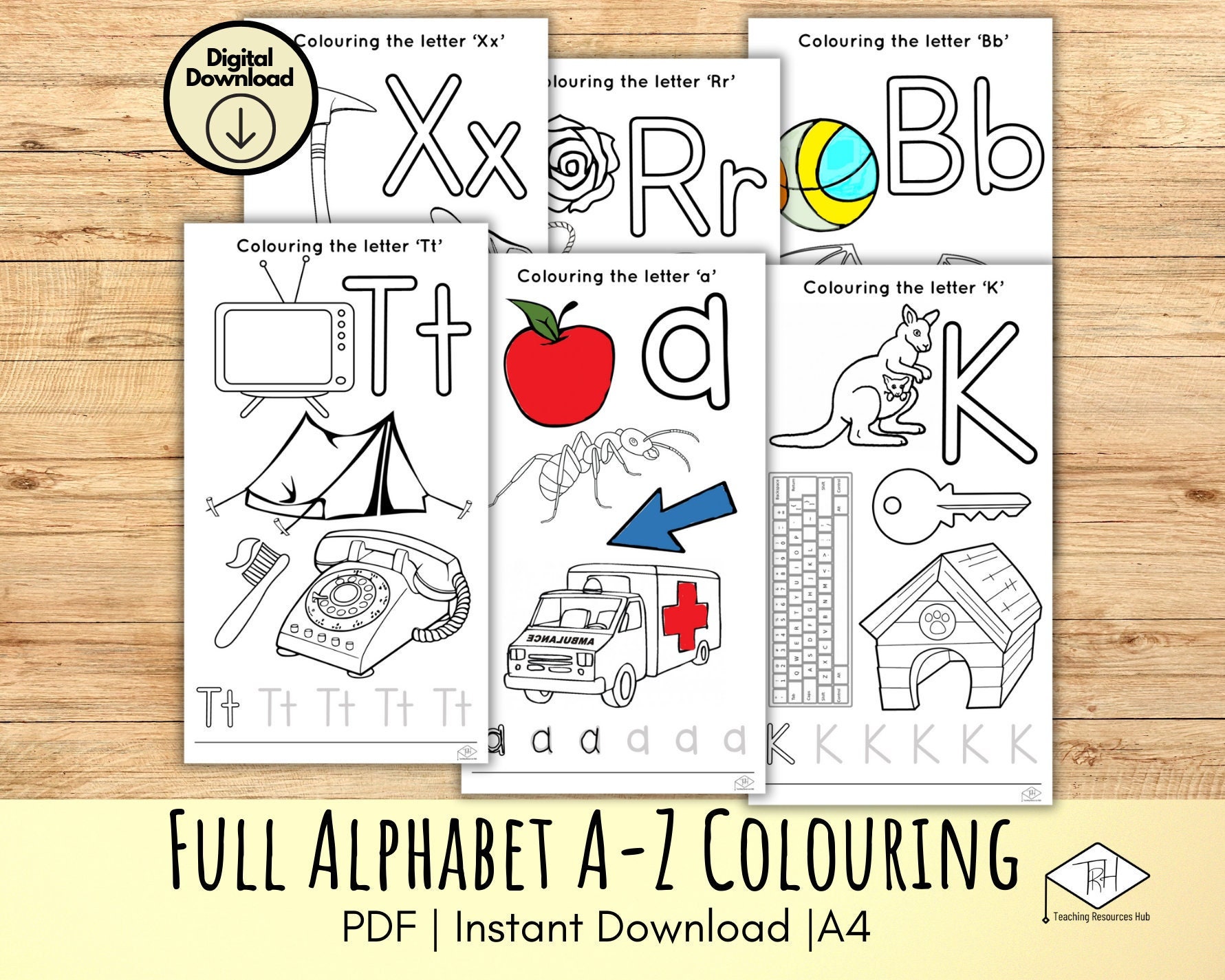 Alphabet A-Z 78 Pages Printable Coloring Pages A4 Toddler - Etsy