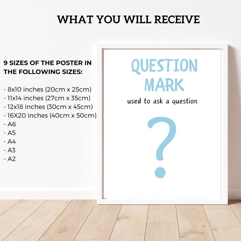 Question Mark Punctuation Poster, English Classroom Decor, Educational ...