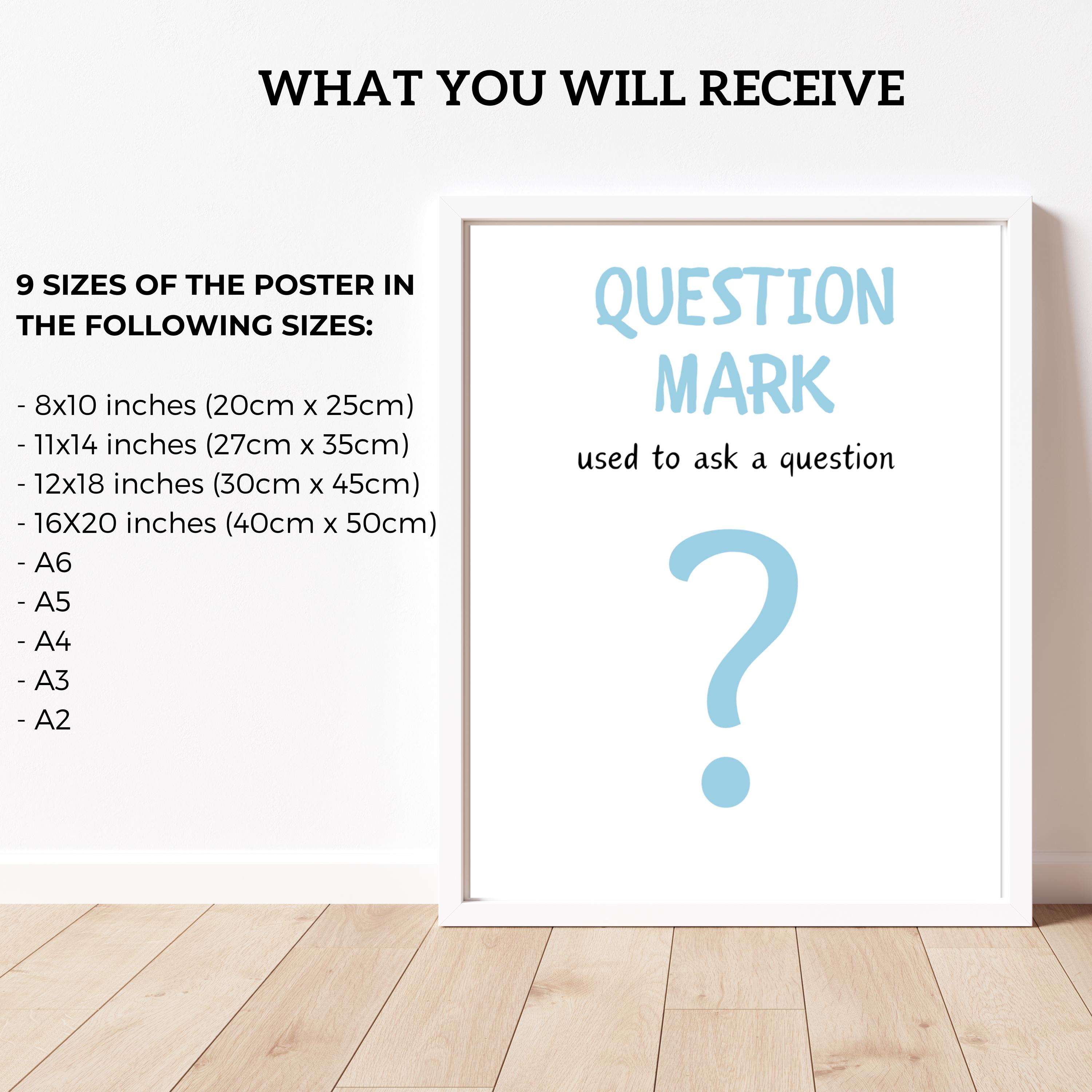 Question Mark Punctuation Poster, English Classroom Decor, Educational ...
