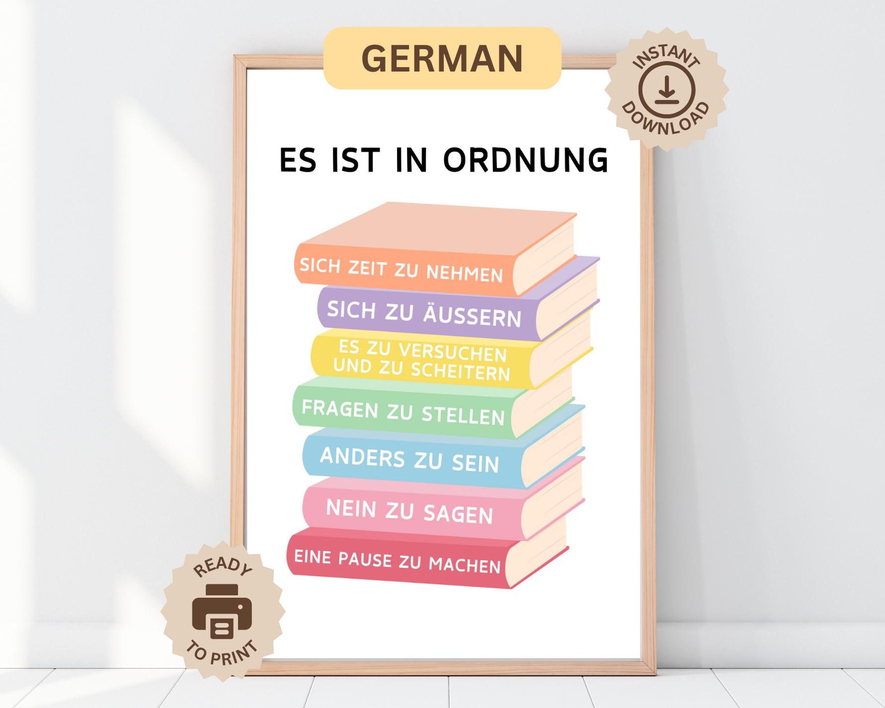 It is Okay to German Poster, Printable Educational Playroom Posters ...