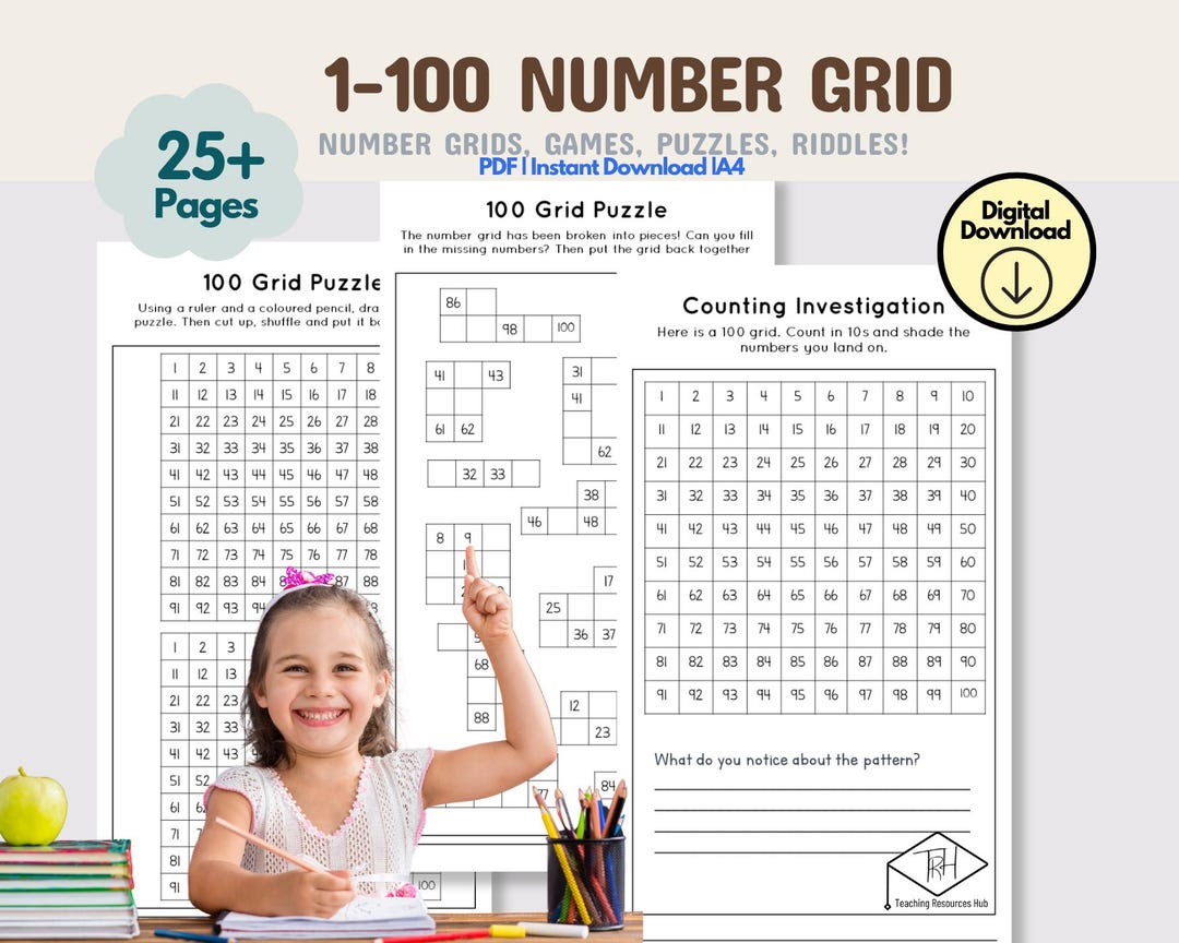 Counting 1-100 - Digital Learning Delights. Puzzles and Number Grid ...