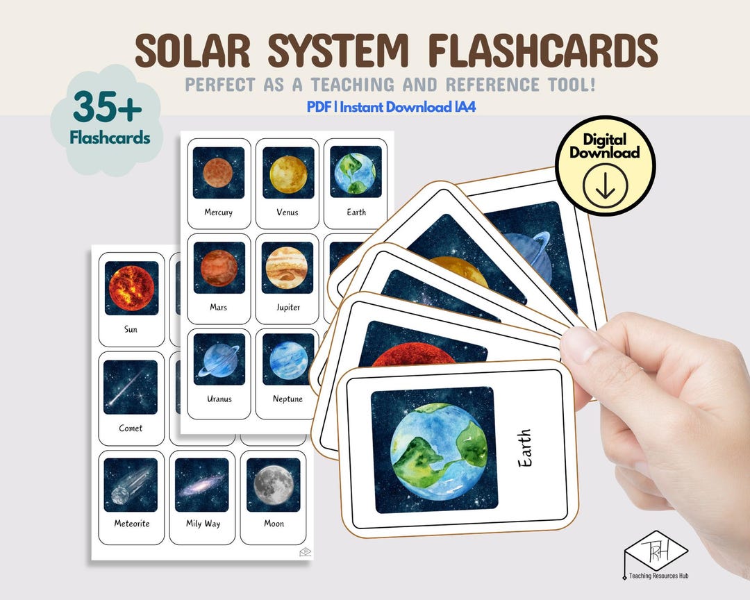 Solar System Toddler Flashcards Learning Pack - Montessori Materials ...