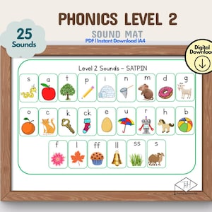 LEVEL 2 Phonics Sound Mat - Printable Classroom Poster/table Resource ...