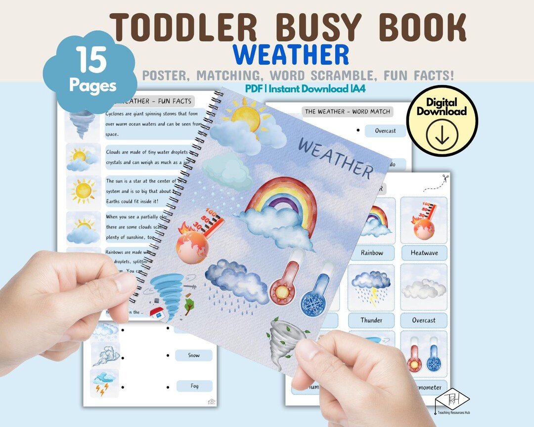 Weather Learning Pack -montessori Busy Book, Educational Prints ...