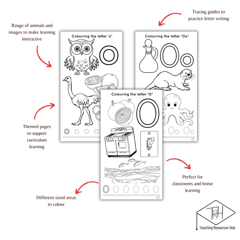 Phonics Alphabet Letter O Colouring Printable Coloring Pages - Etsy