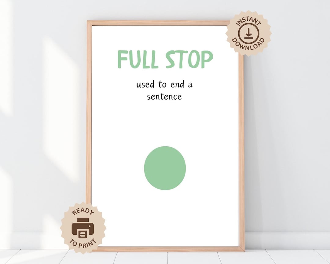 Full Stop Punctuation Poster, English Classroom Decor, Educational ...