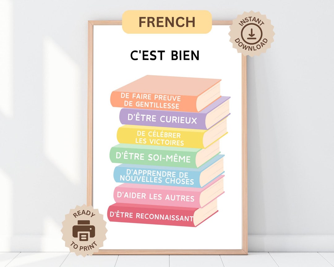 It is Good to French Poster, Printable Educational Playroom Posters ...
