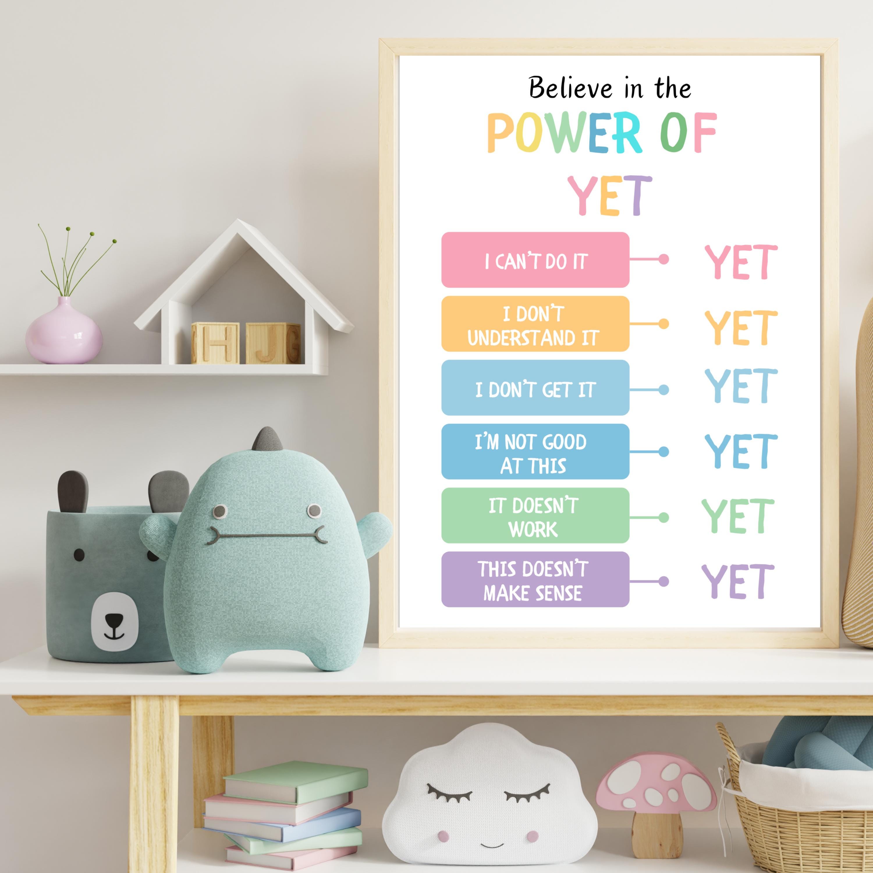 The Power of yet Growth Mindset Poster, Printable Educational Classroom ...