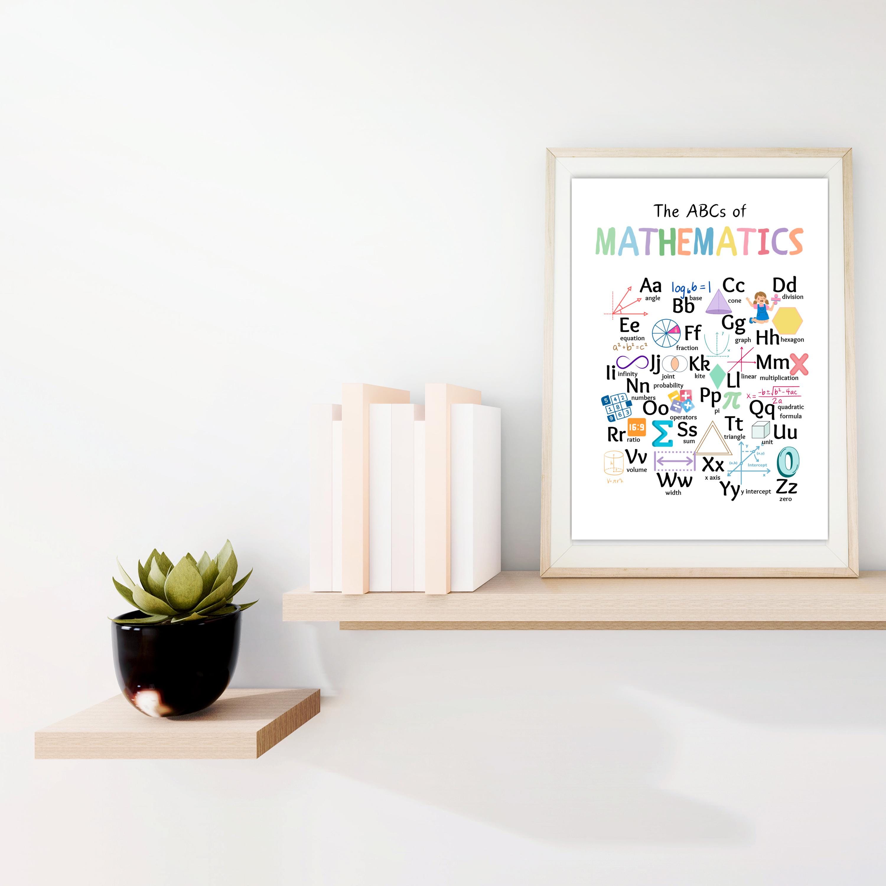 The Abcs of Mathematics Poster, Maths Teacher Wall Art Print, Math ...