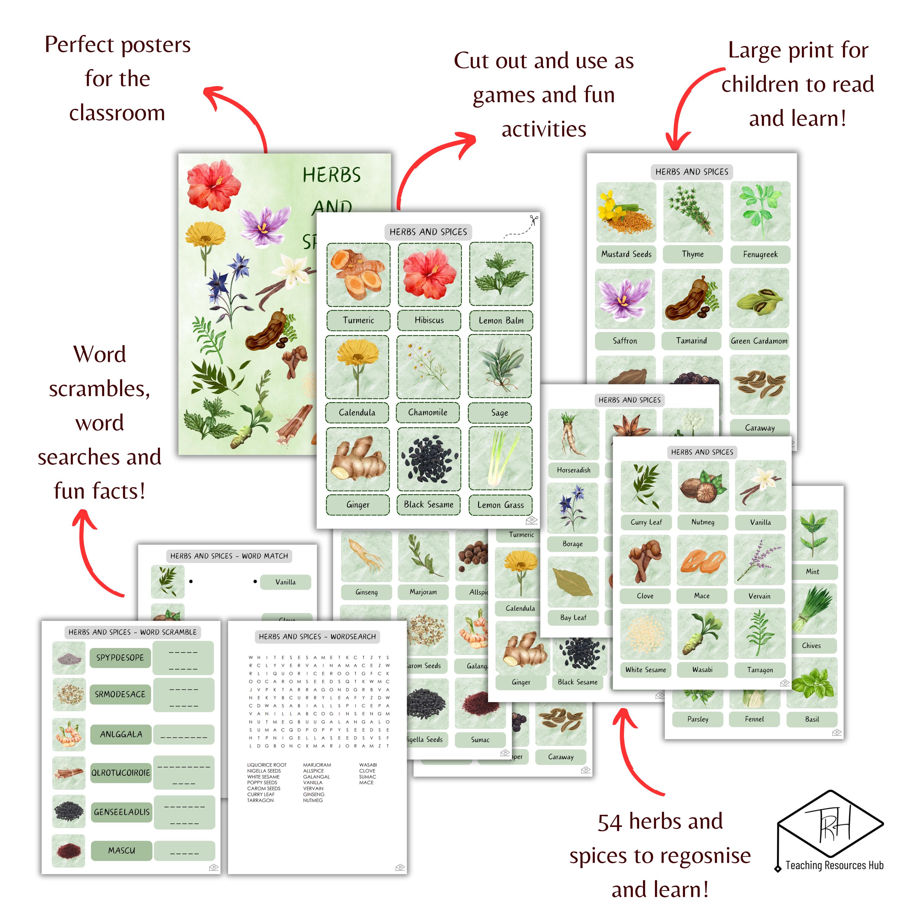 Herbs and Spices Toddler Busy Book Learning Pack - Montessori Materials ...