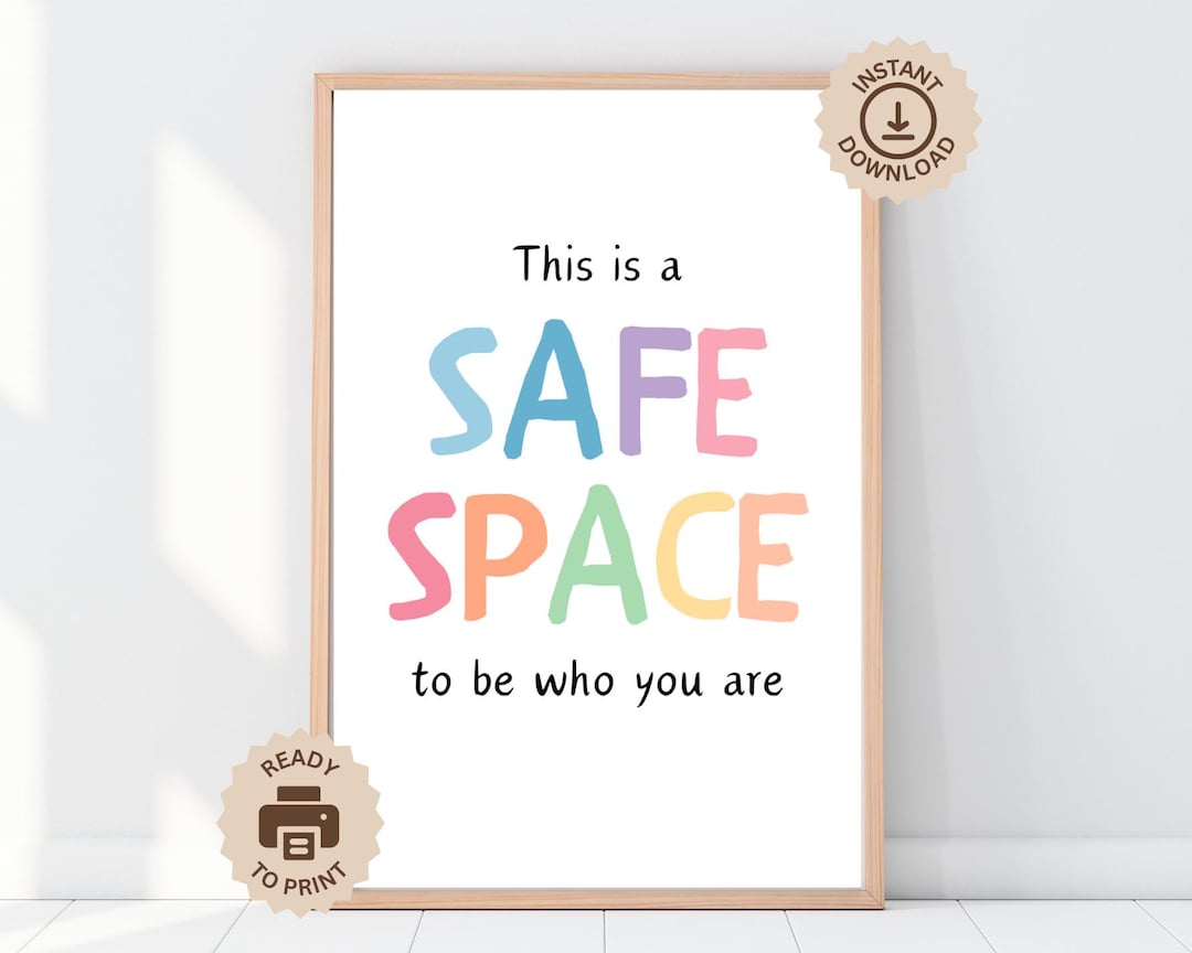 Calming Corner Poster, Safe Space Printable Poster, Mental Health ...