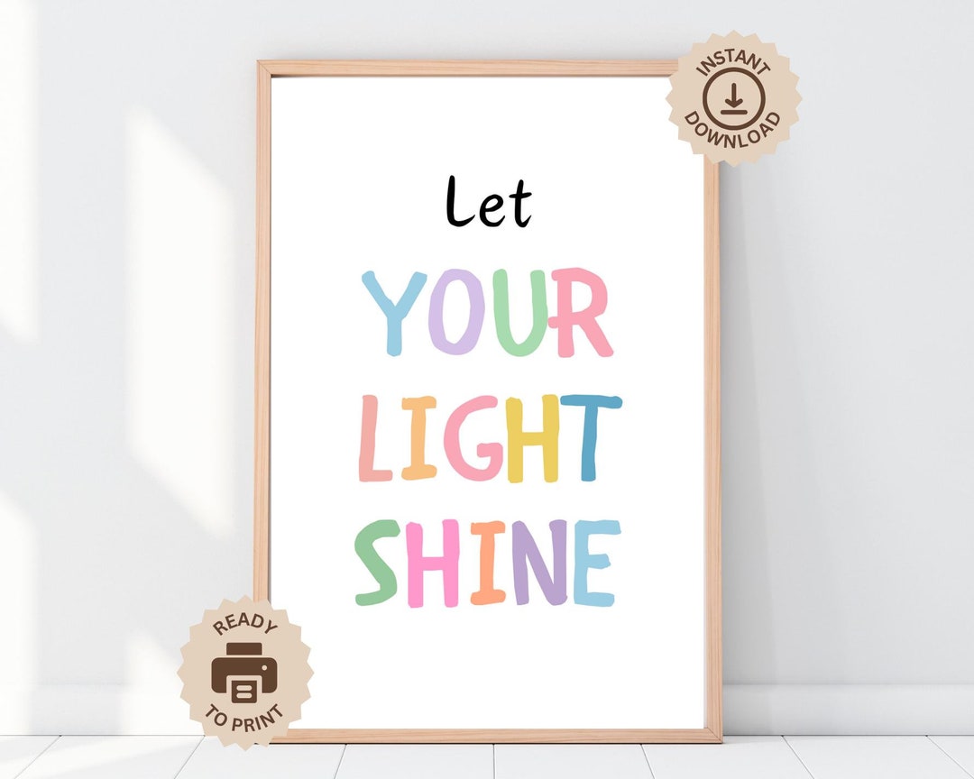 Let Your Light Shine Poster, Therapy Office Counselor Decor, Growth ...