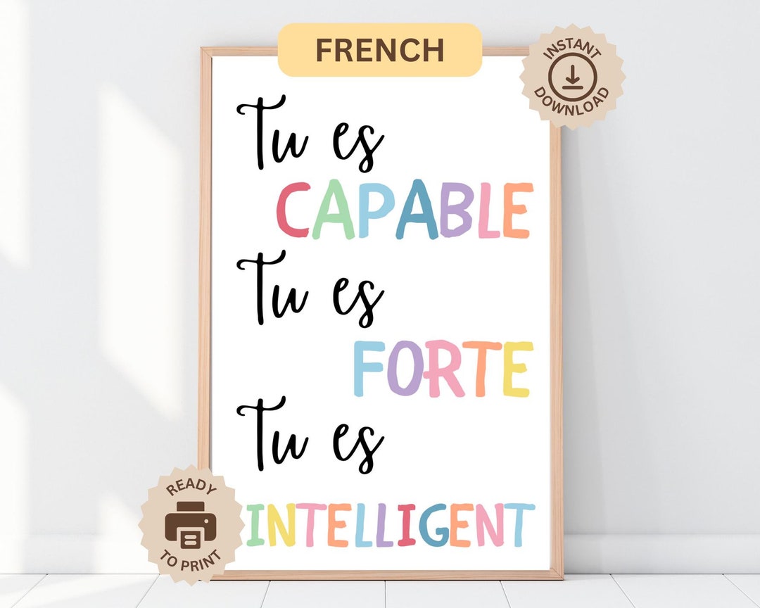 Positive Affirmations French Classroom Poster, Growth Mindset, Therapy ...