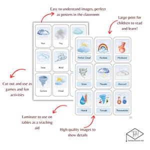 The Weather Toddler Flashcards Learning Pack - Montessori Materials ...