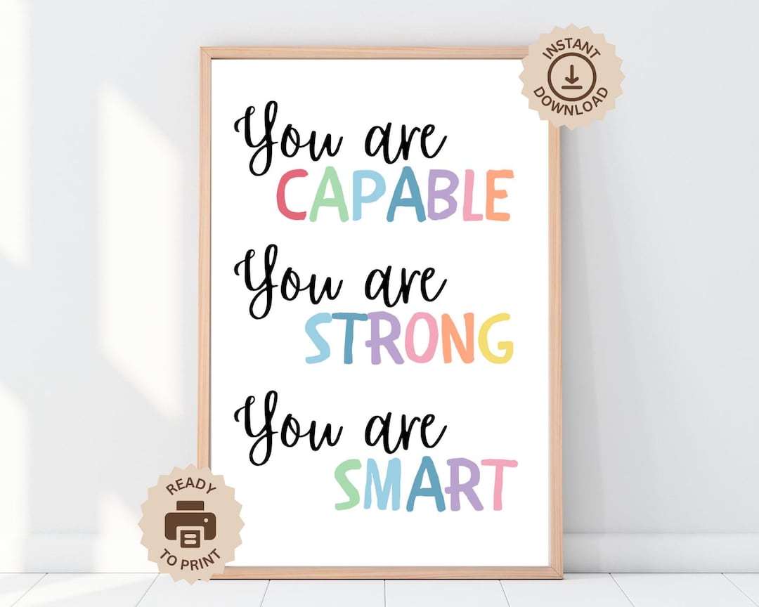 Positive Affirmations Classroom Poster, Growth Mindset, Therapy Office ...