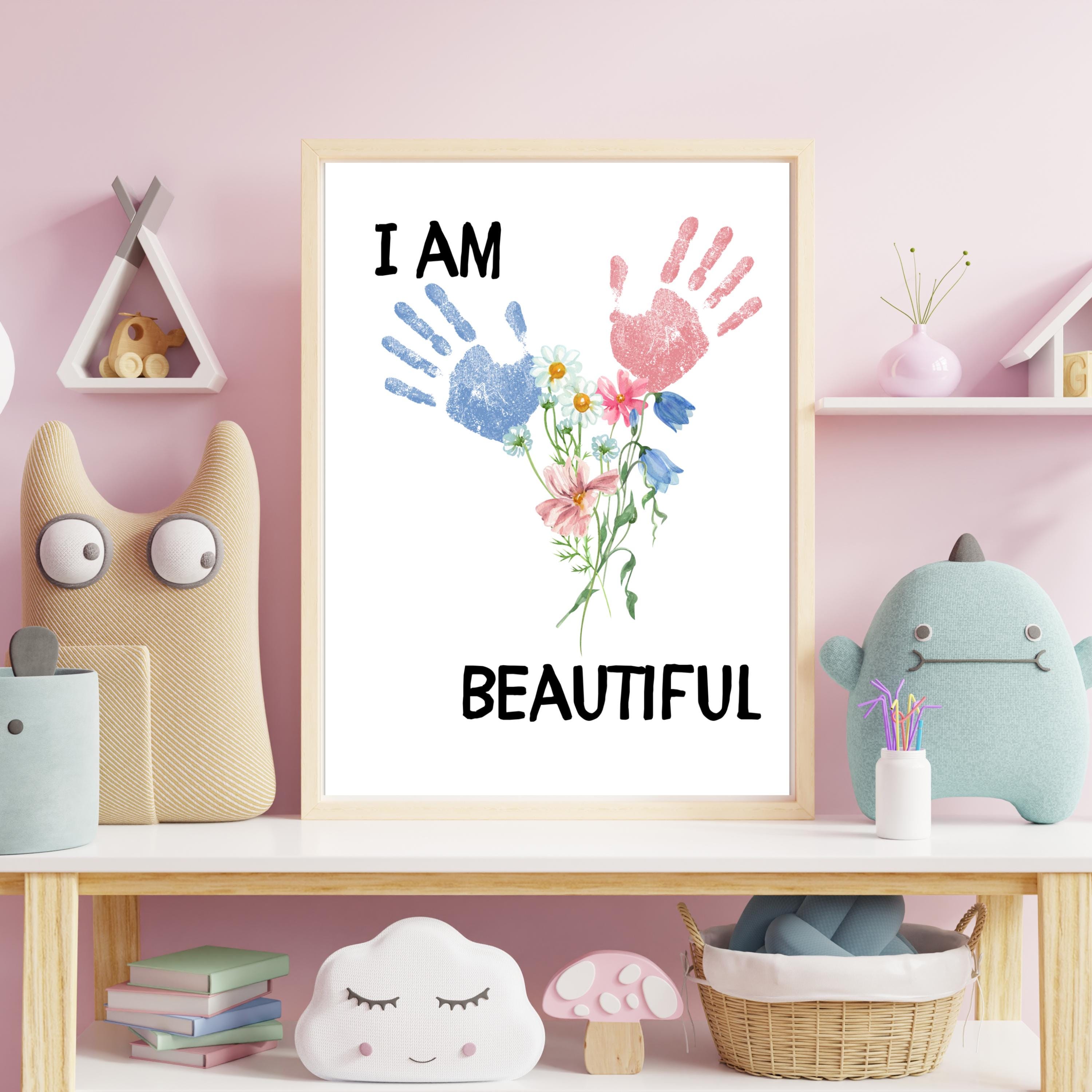I Am Beautiful Affirmation Poster, Motivational Inspirational Wall Art ...