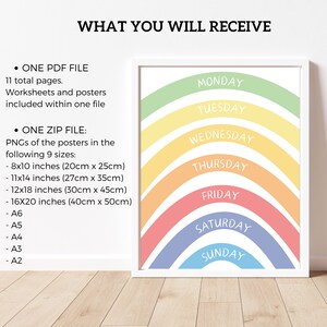 Days of the Week Worksheets, Printable Educational Playroom Posters ...