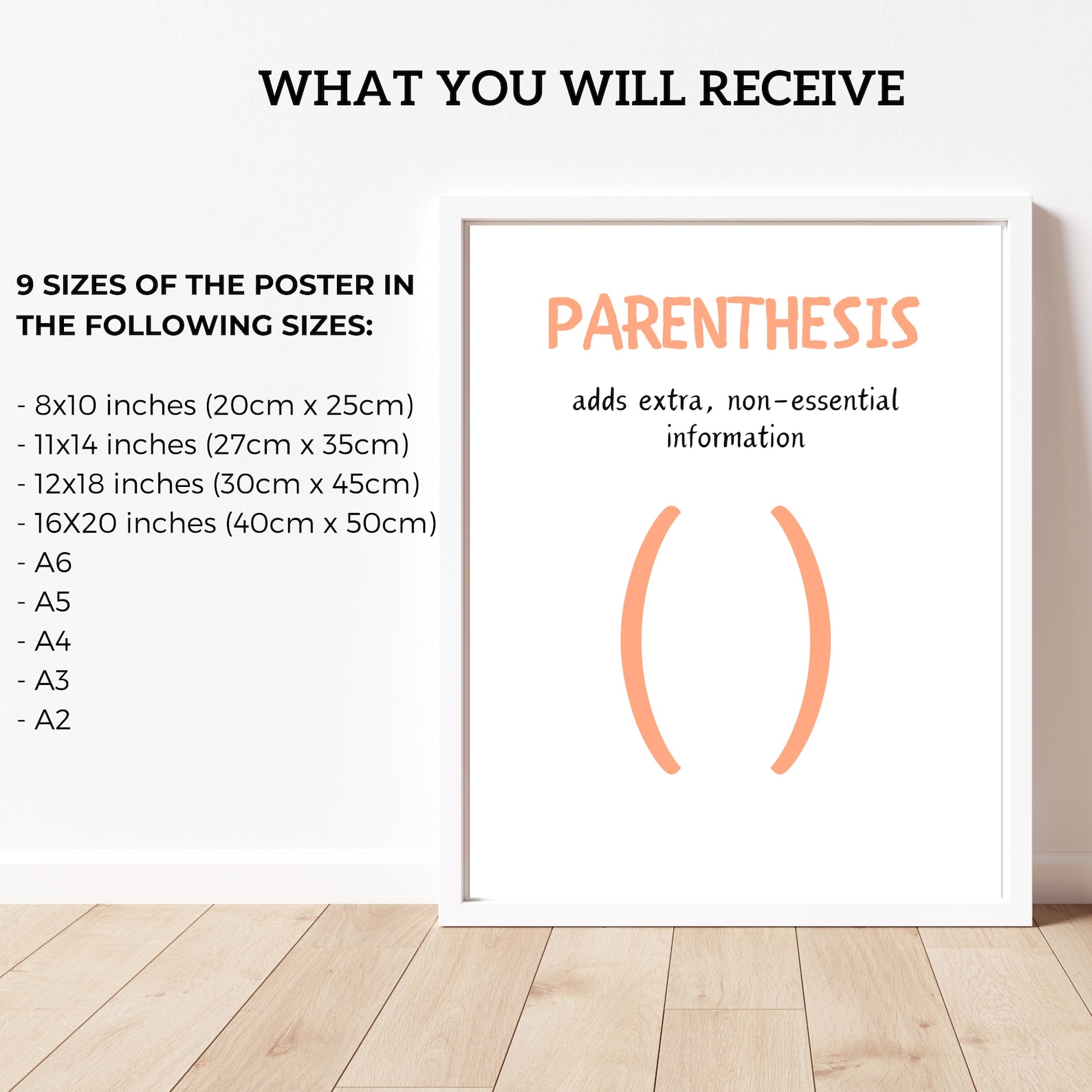 Parenthesis Punctuation Poster, English Classroom Decor, Educational ...
