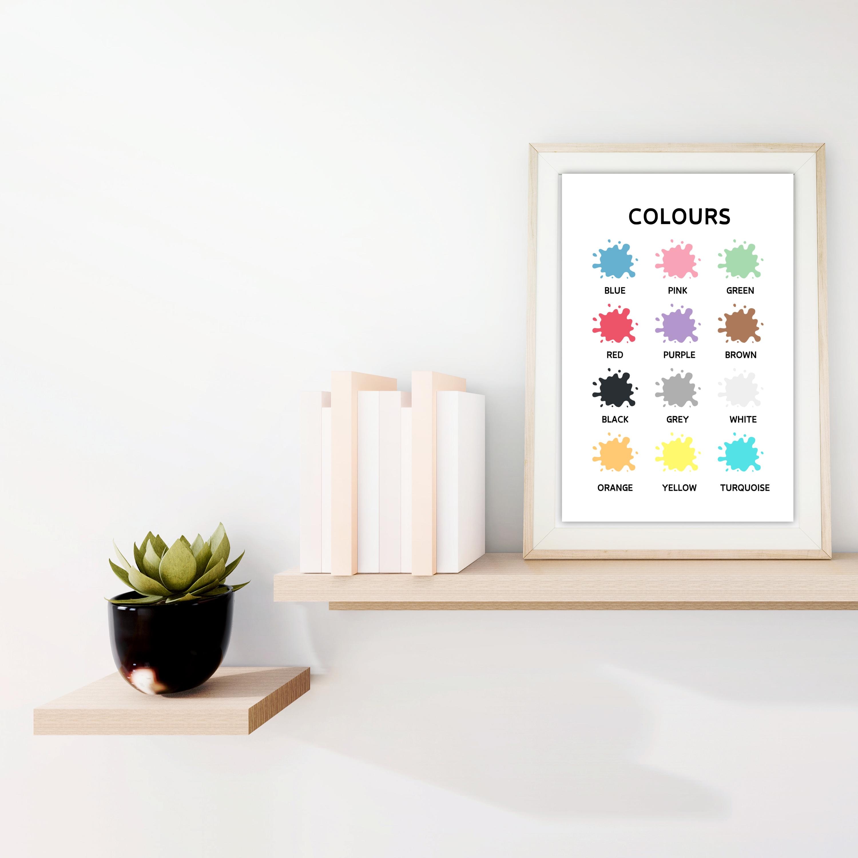 Set of 6 Educational Posters, Shapes, Numbers, Alphabet, Days of the ...