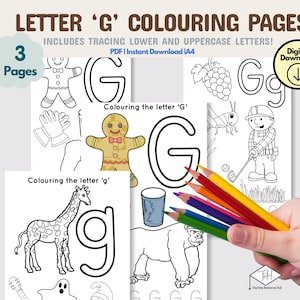 Phonics Alphabet Letter G Colouring Printable Coloring Pages A4 Toddler ...