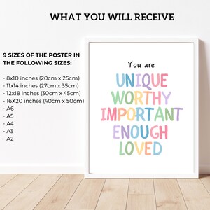 Positive Affirmations Poster, Growth Mindset, Mental Health, Counselor ...