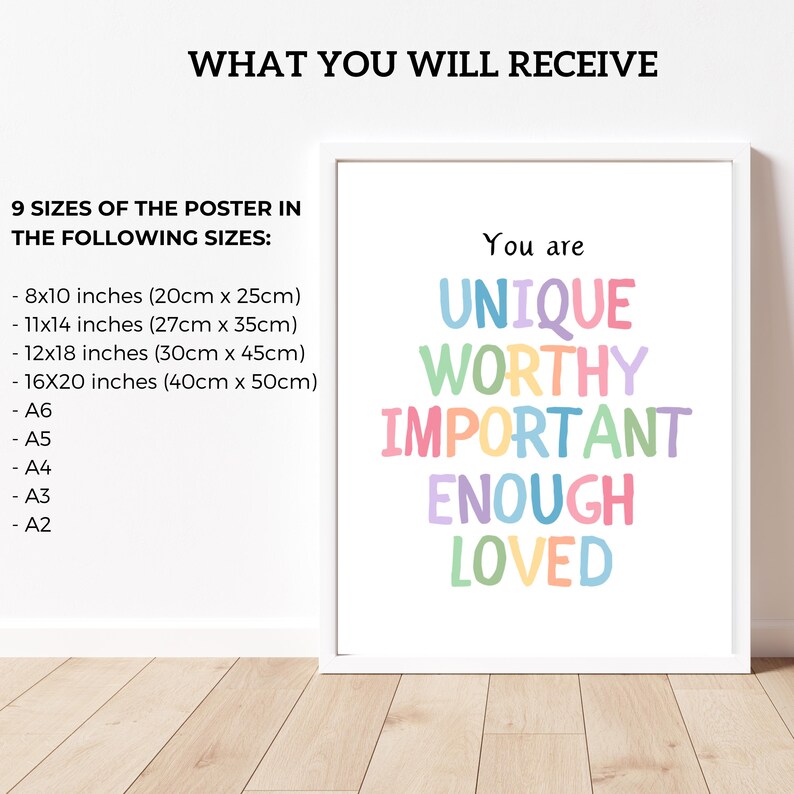 Positive Affirmations Poster, Growth Mindset, Mental Health, Counselor ...