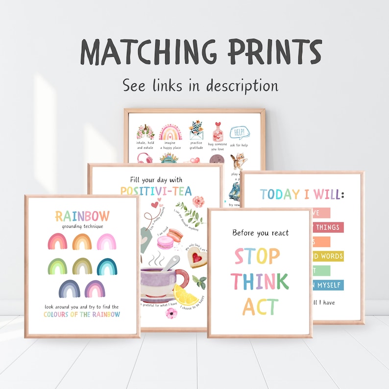 Zones of Regulation Poster, Printable Educational Office Poster, Boho ...