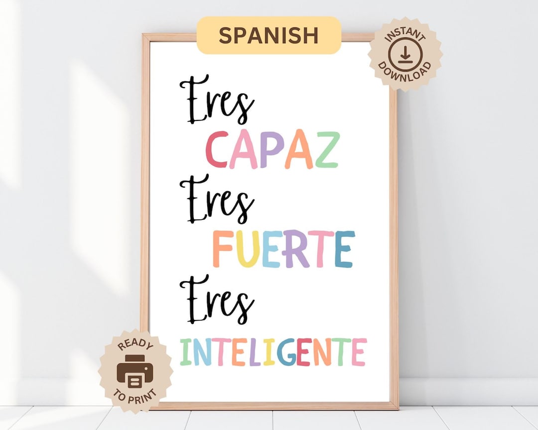 Positive Affirmations Spanish Classroom Poster, Growth Mindset, Therapy ...