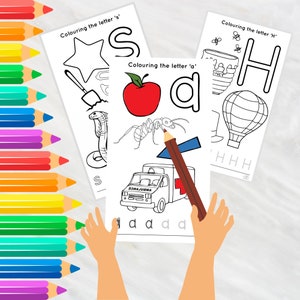 Alphabet A-Z 78 Pages Printable Coloring Pages, A4 Toddler Preschool ...