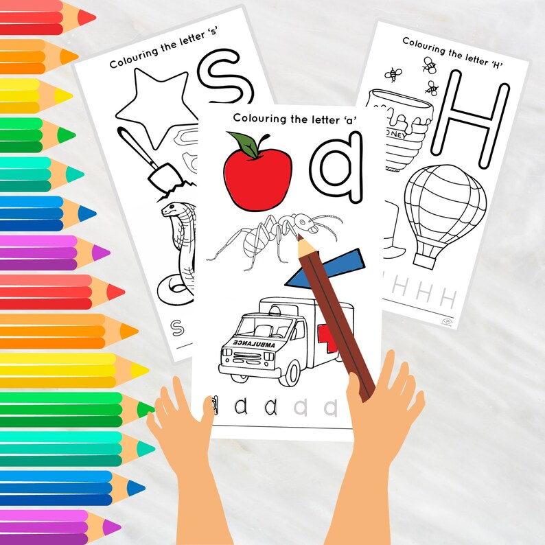 Alphabet A-Z 78 Pages Printable Coloring Pages, A4 Toddler Preschool ...