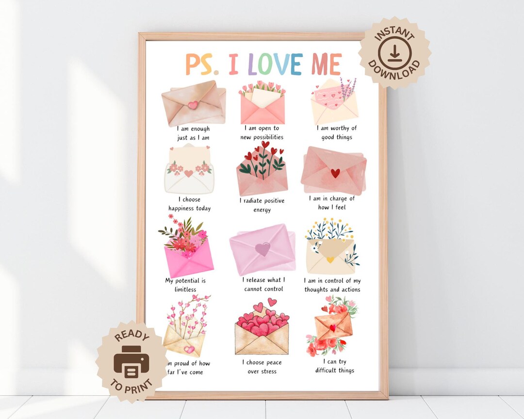 Therapy Office Counselor Decor, Note to Self Poster, Positive ...