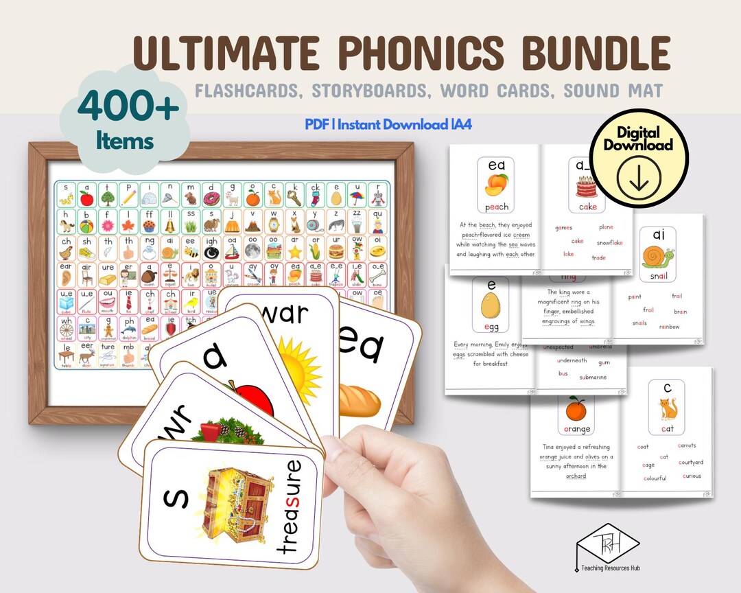 Ultimate Phonics BUNDLE Phonics Storyboards Words Flashcards, Sight Words Printable, Learn to ...