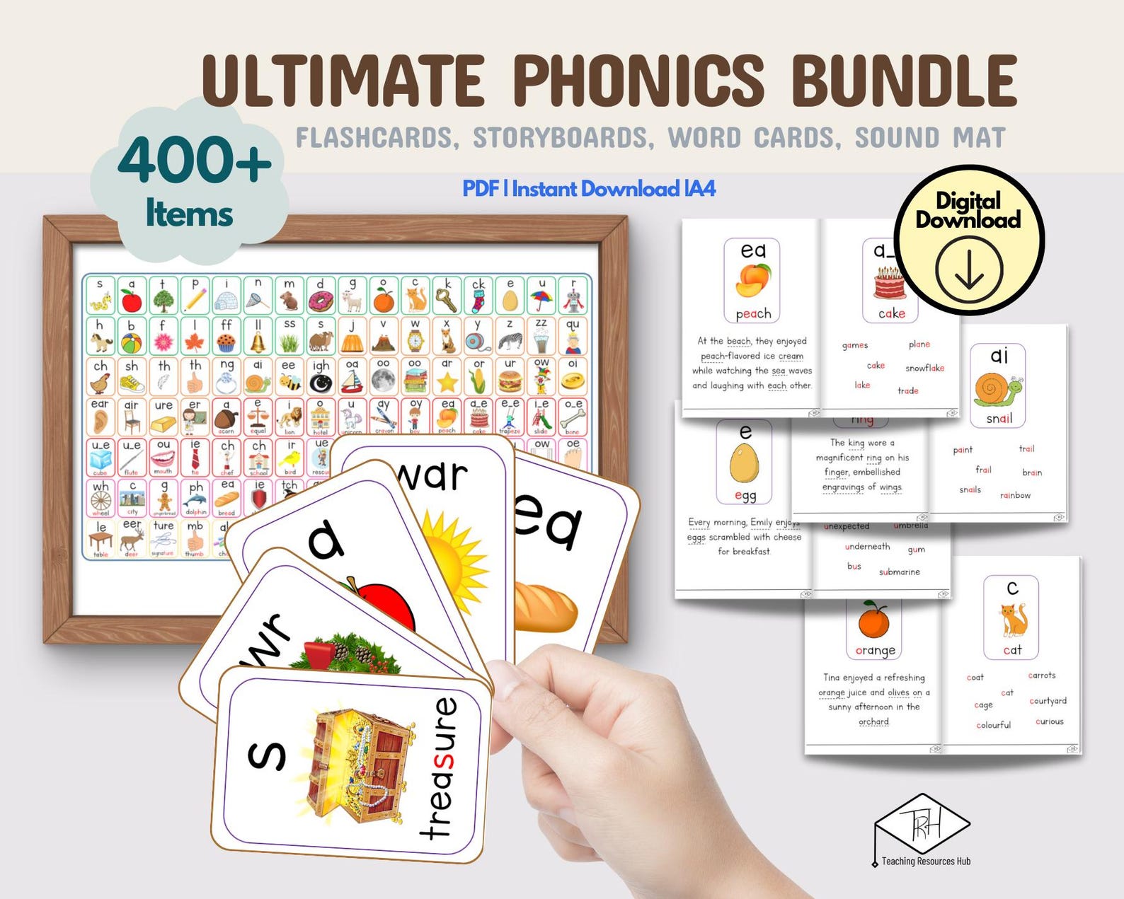 Ultimate Phonics BUNDLE Phonics Storyboards Words Flashcards, Sight ...