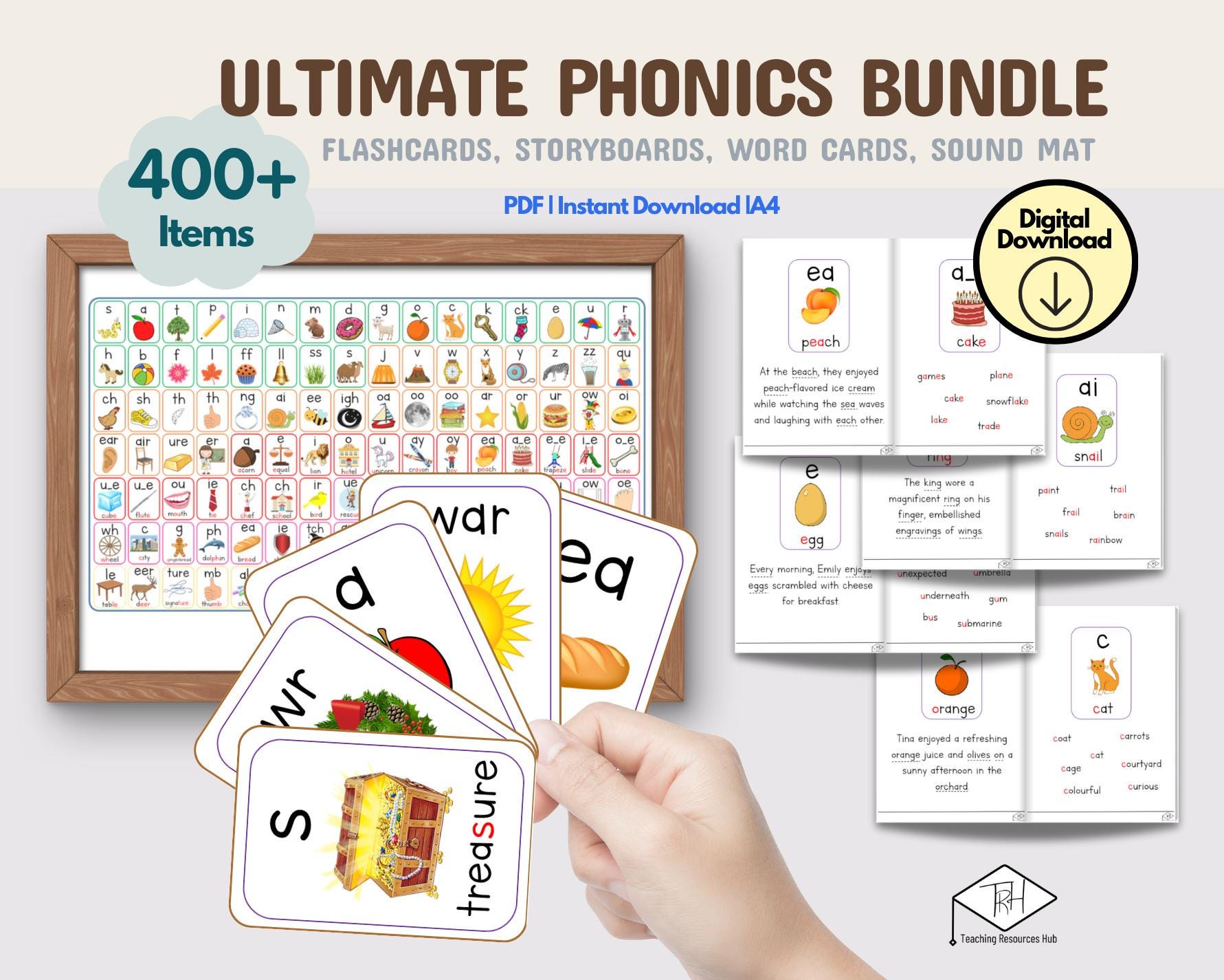 Ultimate Phonics BUNDLE Phonics Storyboards Words Flashcards, Sight Words Printable, Learn to ...