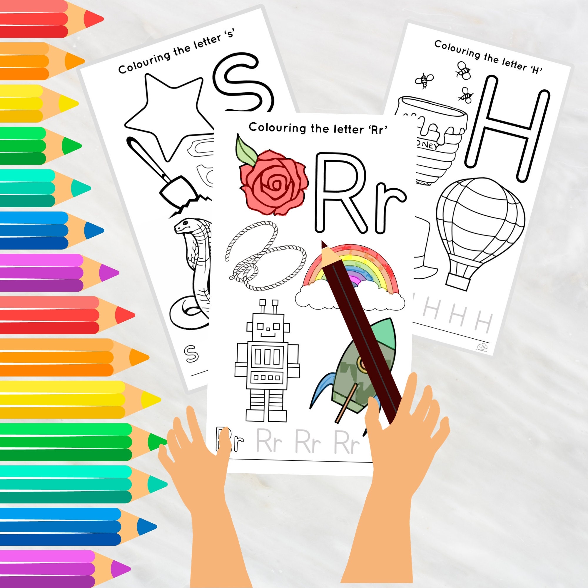 Phonics Alphabet Letter R Colouring Printable Coloring Pages A4 Toddler ...