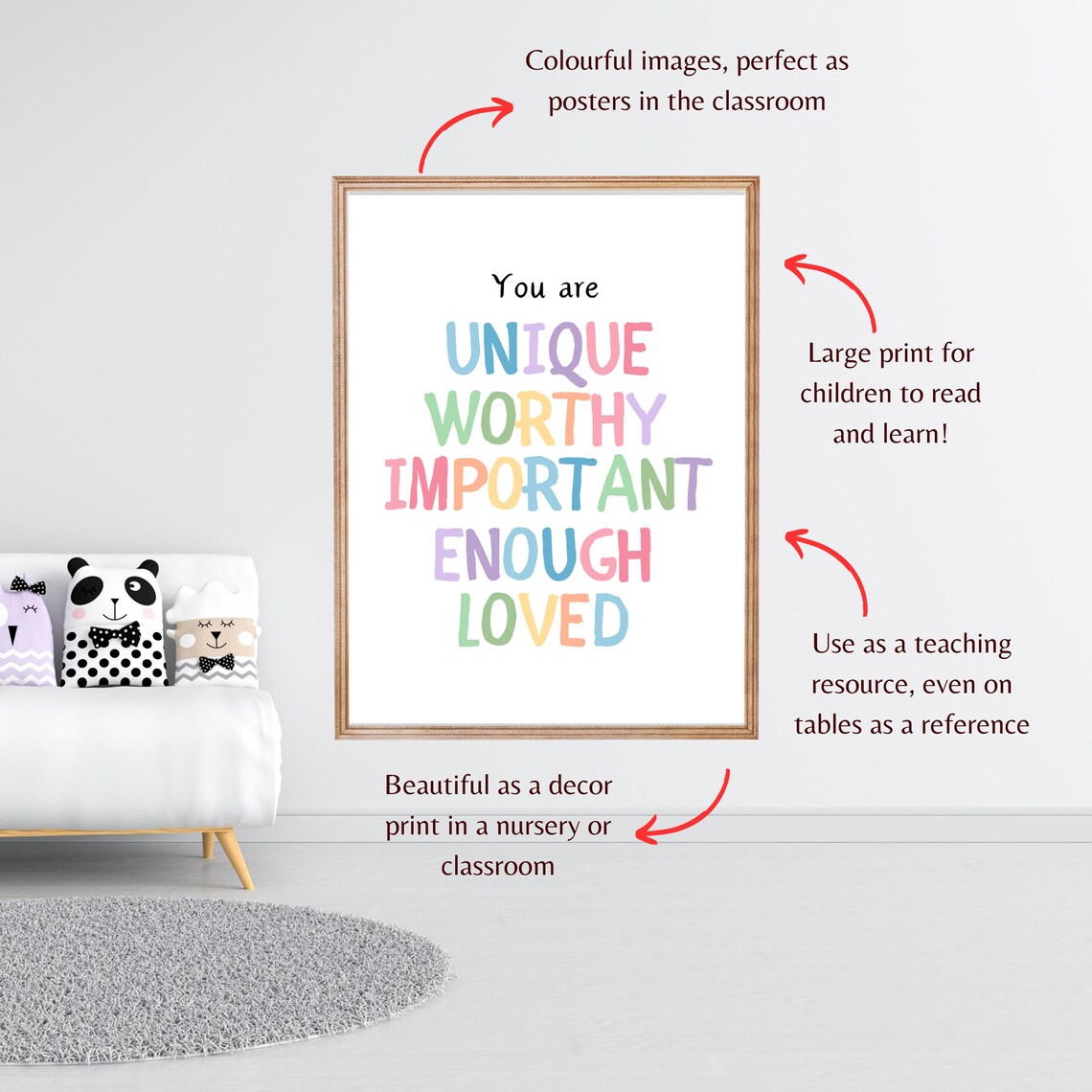 Positive Affirmations Poster, Growth Mindset, Mental Health, Counselor ...