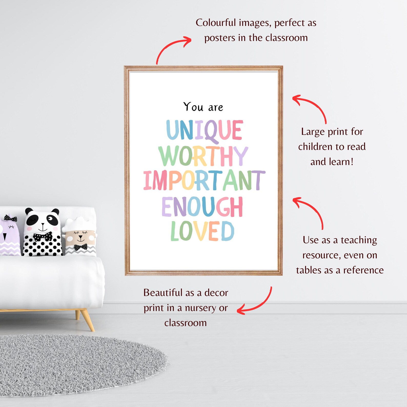 Positive Affirmations Poster, Growth Mindset, Mental Health, Counselor ...