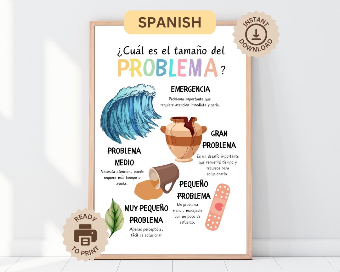 How Big is the Problem Spanish Growth Mindset Poster, Educational ...